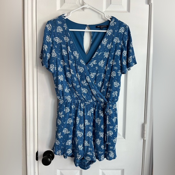 Dresses | Blue Flower Summer Romper | Poshmark